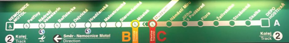 Prague metro - Route of line A | Metroprague.com